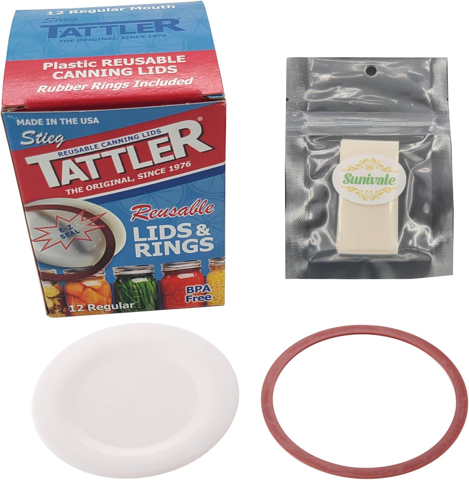 Amazon.com: Tattler Reusable Wide Mouth Canning Lids & Rubber Rings ...