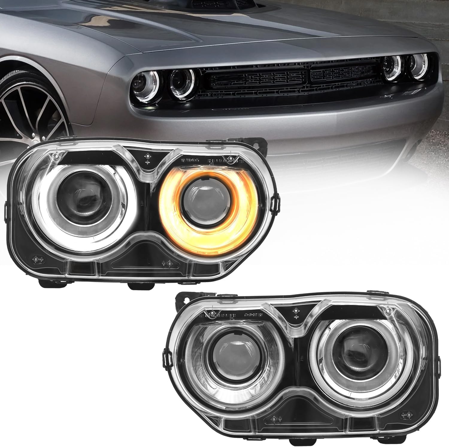 Amazon.com: VLINCAR Xenon Headlights Assembly W/AIR Catcher Compatible ...