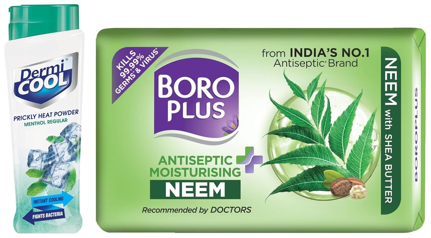 Buy Dermicool Menthol Regular Prickly Heat Powder 400g + BoroPlus ...