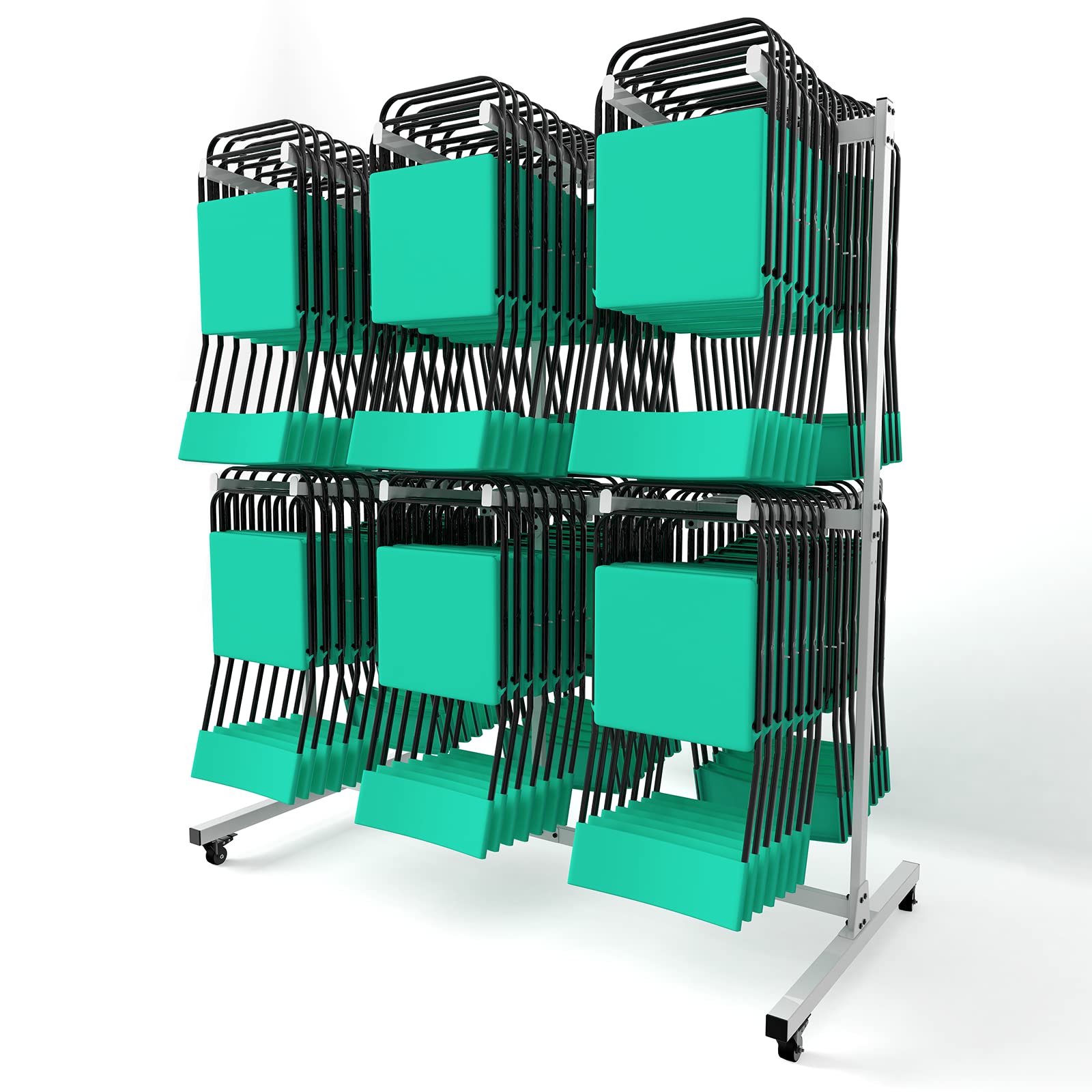 Buy Double Layer Folding Table and Chair Cart, Mobile Chair Dolly ...