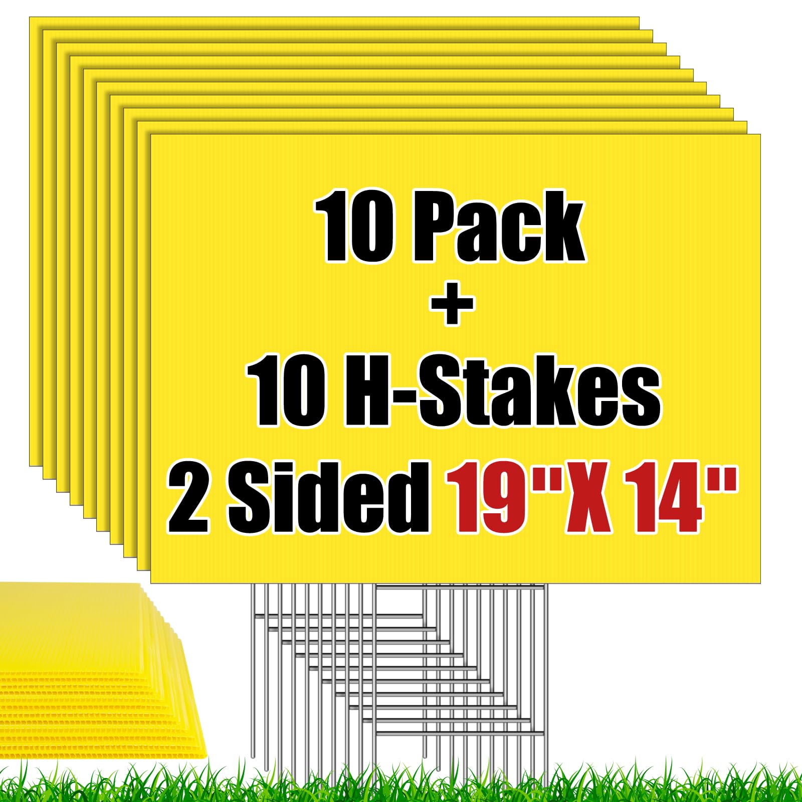 Snapklik.com : IKAYAS 10 Pack Blank Yellow Yard Signs