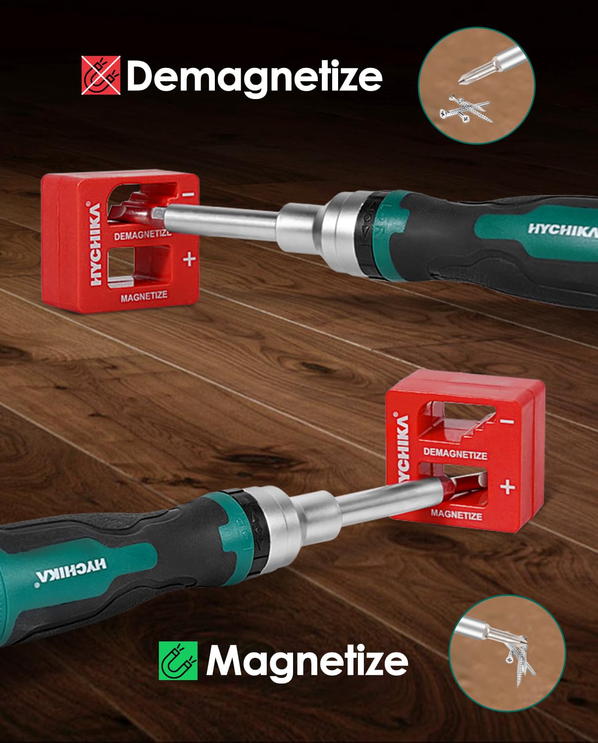 Snapklik.com : HYCHIKA Ratcheting Screwdriver 16-in-1, Magnetic Ratchet ...
