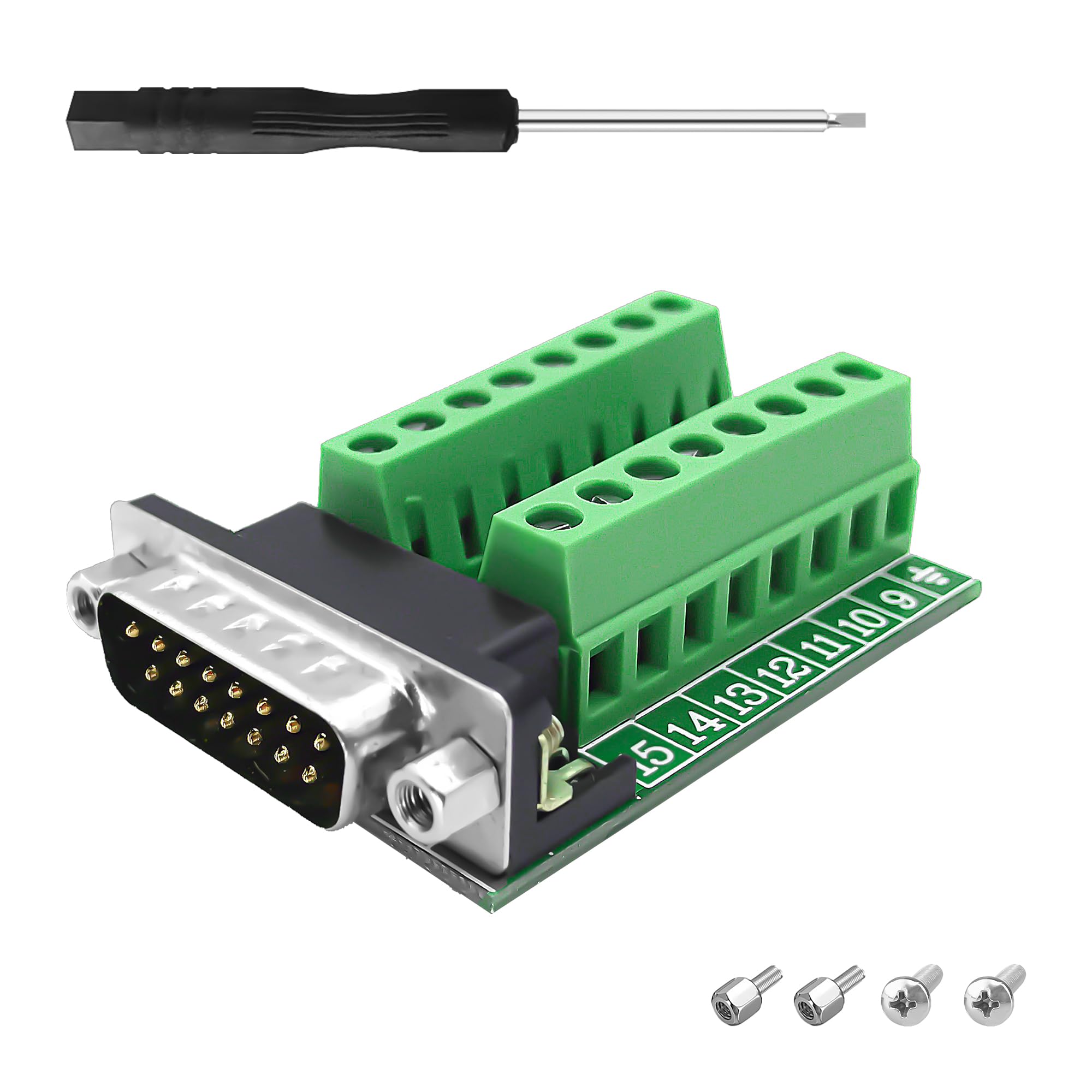 YIMATEECO DB9 Breakout Board, DB9 Male to Screw Terminal Block RS232 D ...