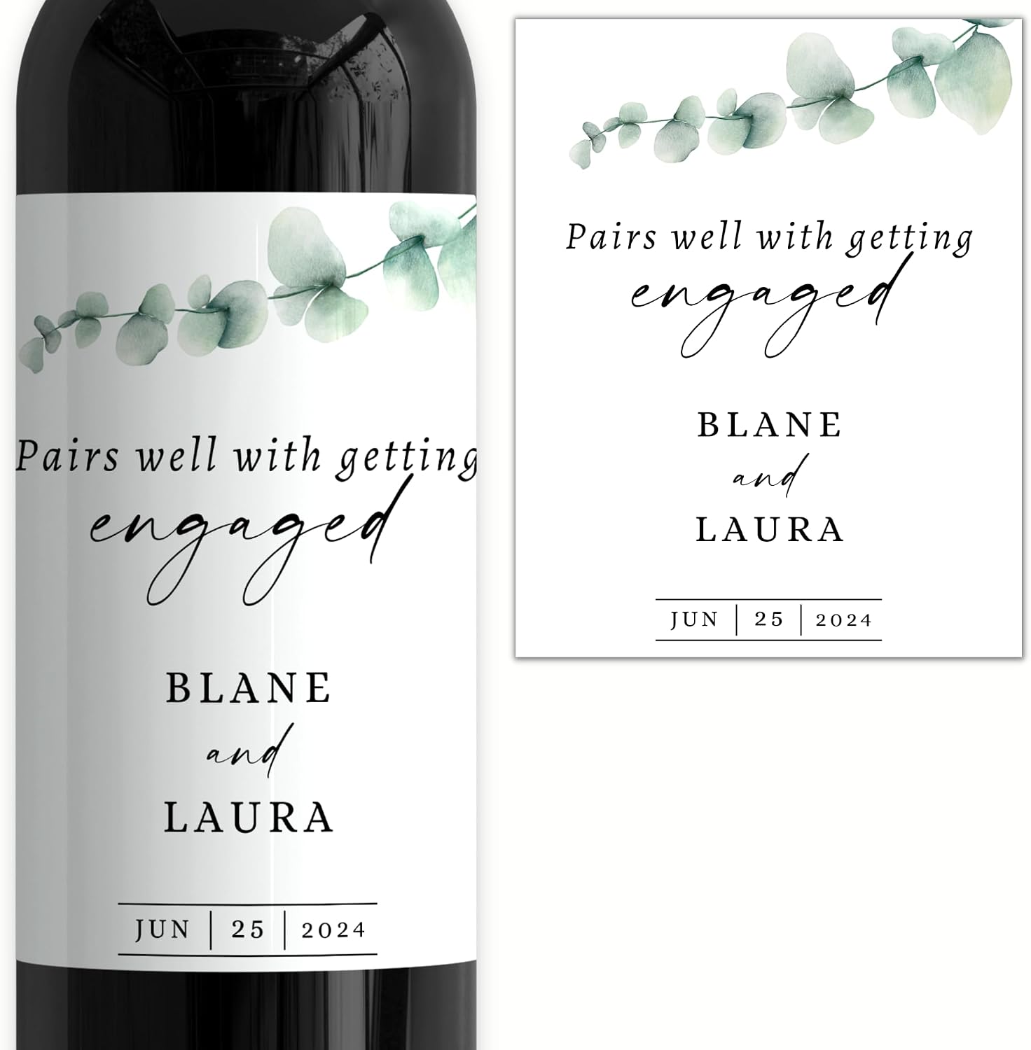 Amazon.com: Pairs Well with Getting Engaged Personalized Wine Bottle ...