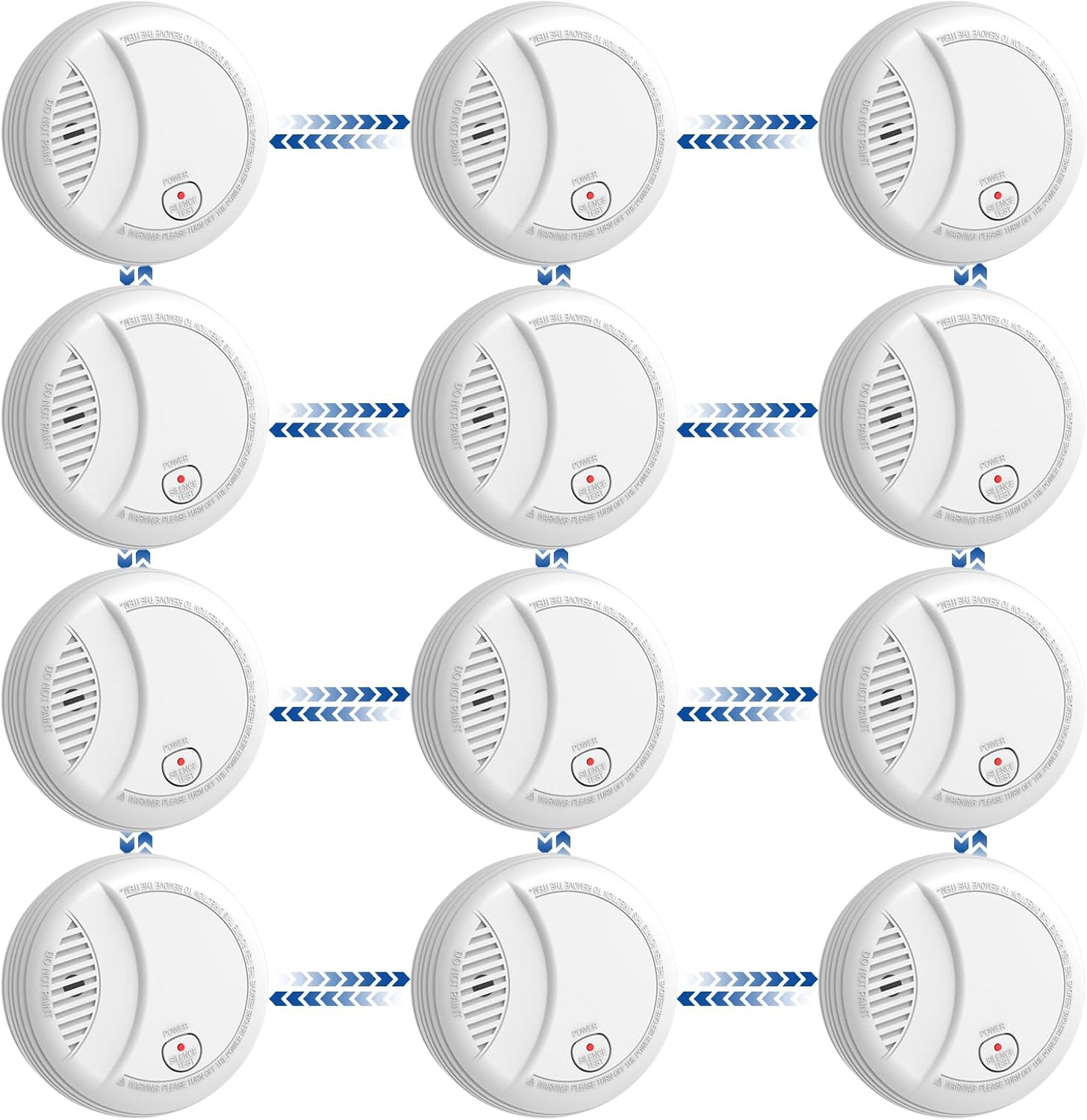 Hapippofa Interlinked Smoke Alarms for Home,10 Year Sensor Life Fire ...