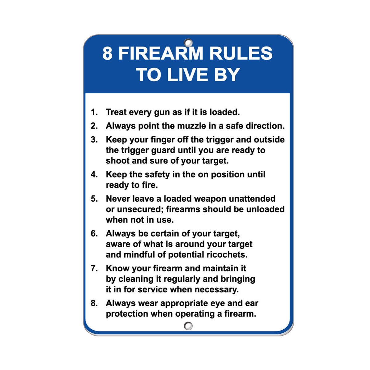 Amazon.com: 8 Firearm Rules to Live Security Sign Label Vinyl Decal ...