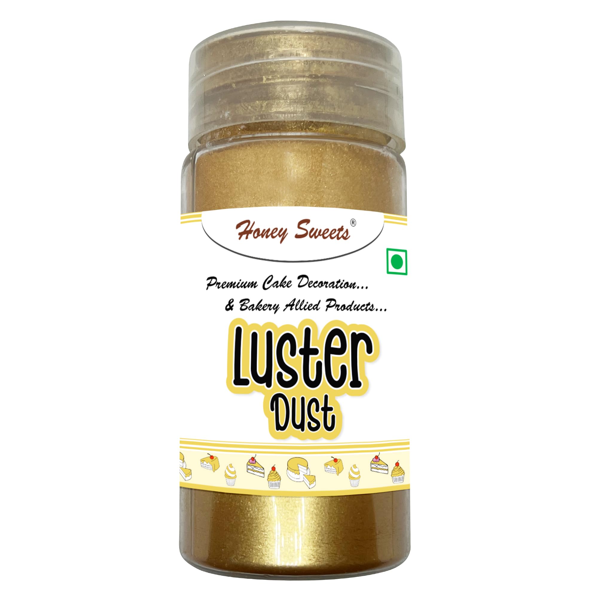 Honey Sweets Edible Bright Gold Luster Dust for Painting on Cakes and ...