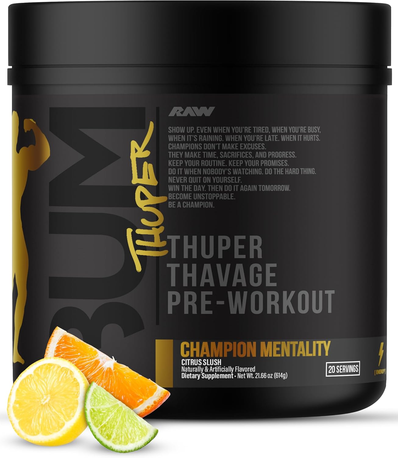 RAW Thuper Thavage Pre Workout Powder - High-Stim Preworkout with ...