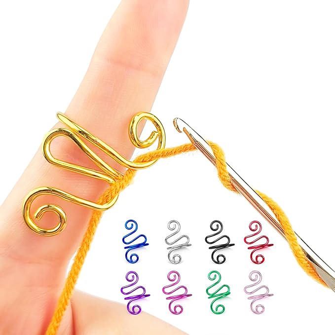 Amazon.com: Handmade Crochet Rings, Belifair Adjustable Crochet Tension ...