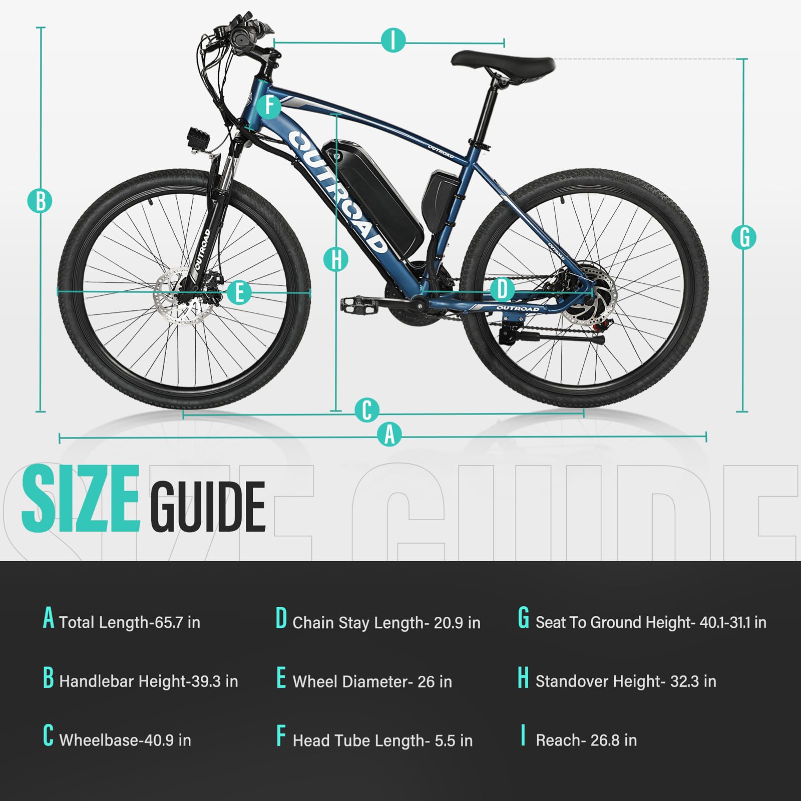 Outroad Electric Bike for Adults with Removable Battery, 40Miles 20MPH Commuting Electric ...