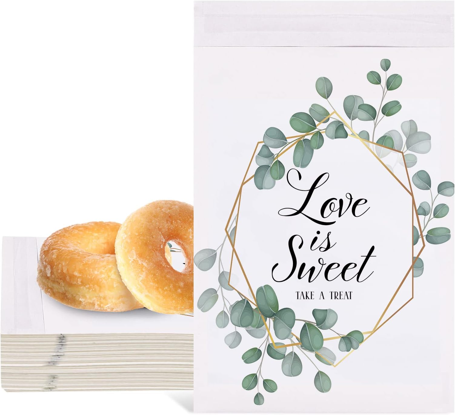 Amazon.com: Whaline 150Pcs Wedding Favors Candy Buffet Bags with Gold ...