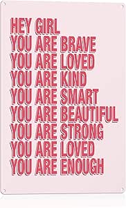 Amazon.com: Kids Affirmations Wall Art - You Are Brave, Loved, Kind ...
