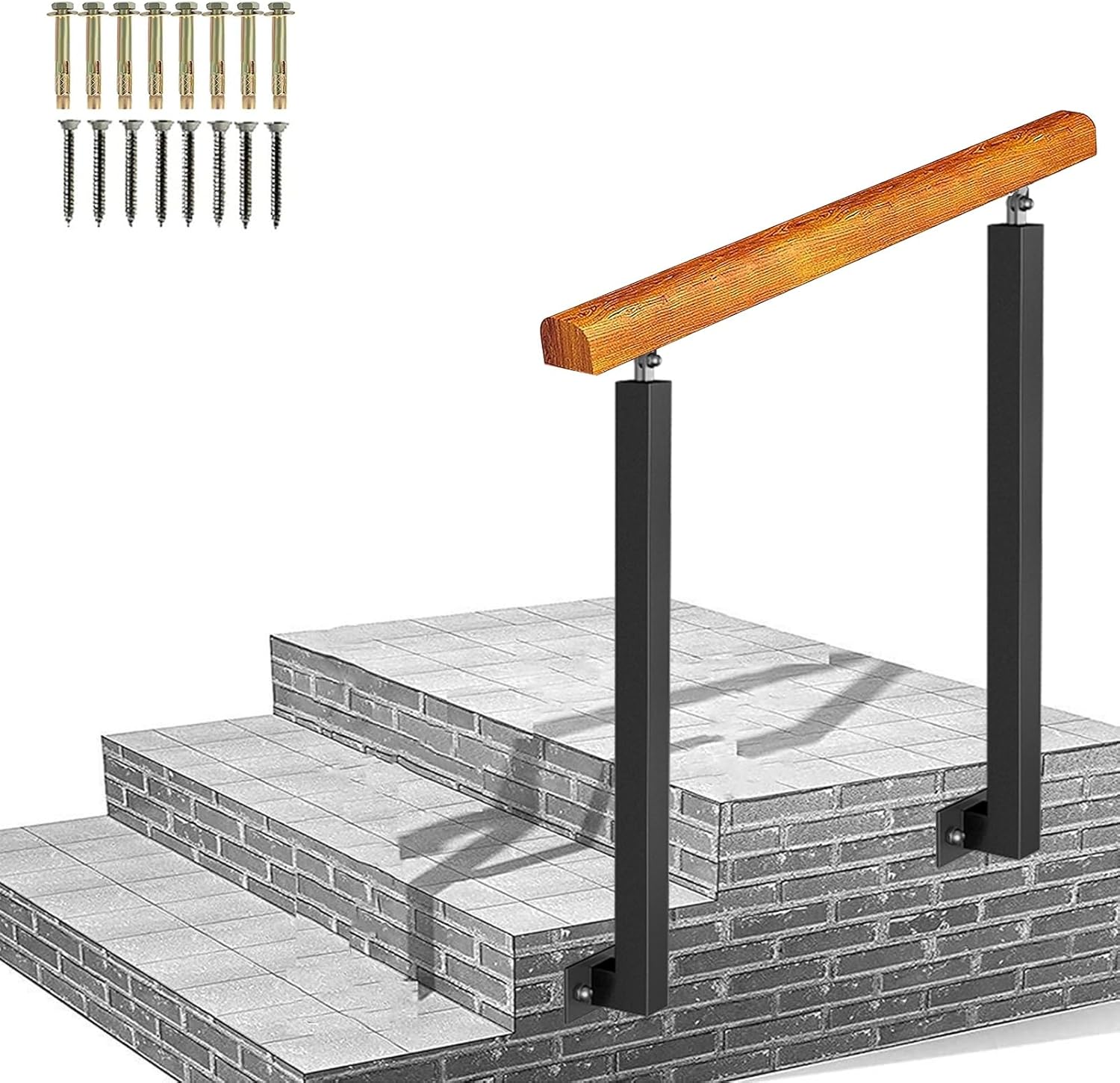 Amazon.com: Stair Handrail Picket Fit 1 or 2 Steps Outdoor Stair ...