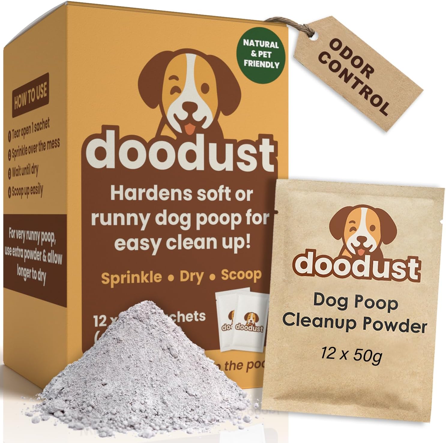 Amazon.com: Doodust Dog Poop Clean Up Powder, Poop Hardener & Yard ...