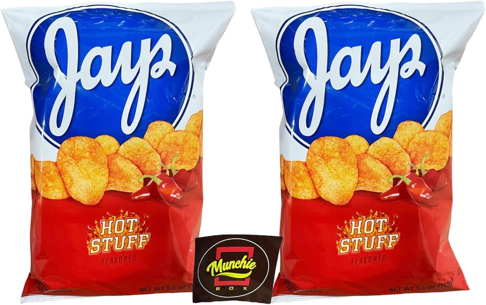 Amazon.com: Jay's Hot Stuff Potato Chips an Iconic Chicago Style taste ...