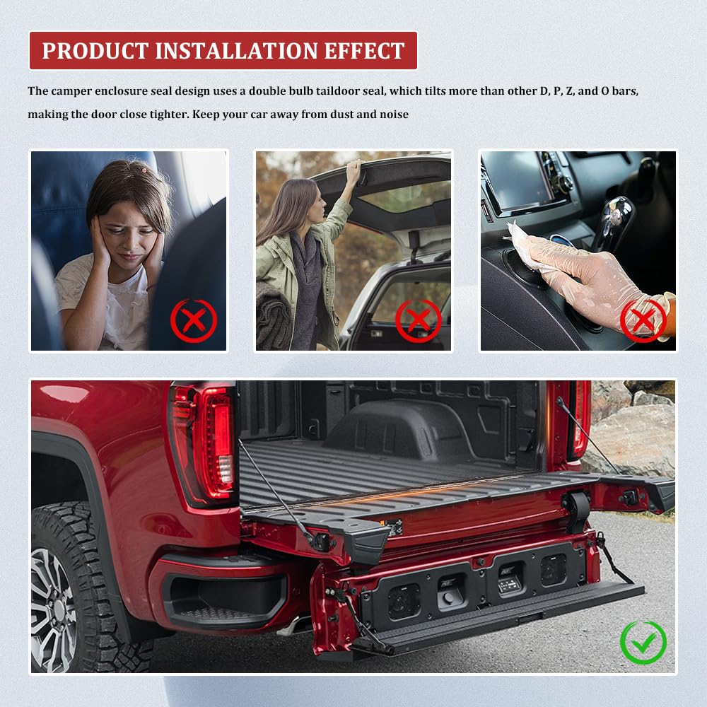 Snapklik.com : ASUBHA Truck Tonneau Cover Seal, Tailgate Seal, Camper ...