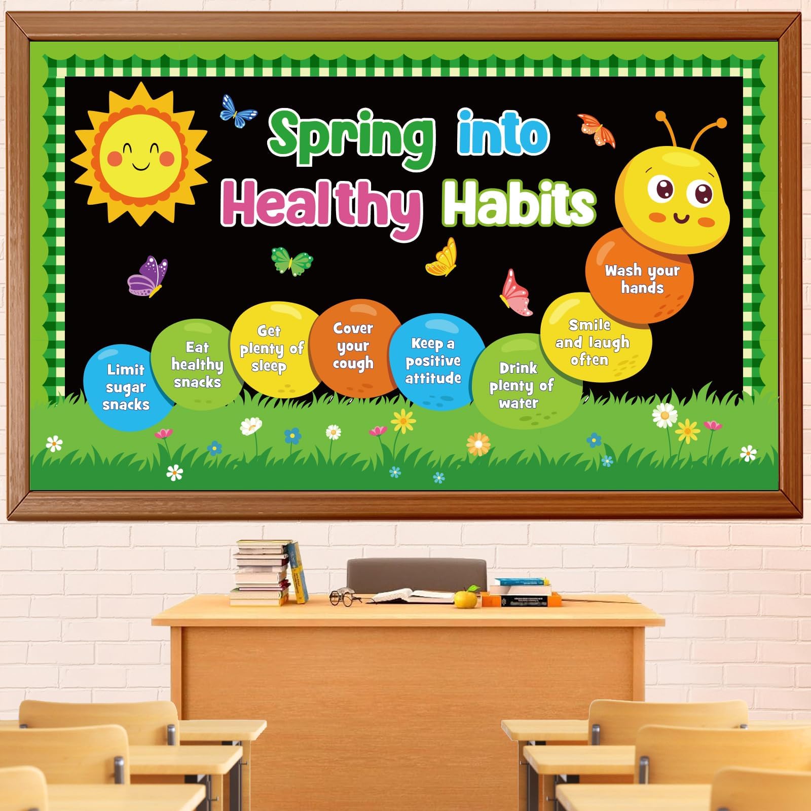 Amazon.com: Glicholi Spring Healthy Habits Bulletin Board Set, Spring ...