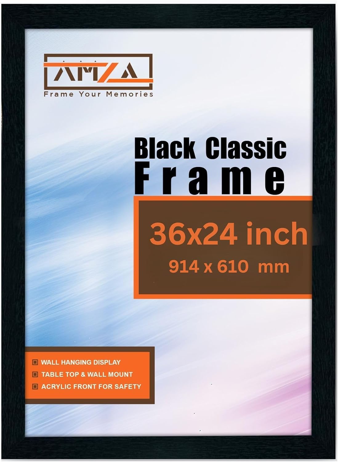 AMZA Picture Frame, 36 x 24 Inch, Elegant for Photo, Poster, and Wall ...