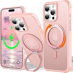 Amazon.com: UMIONE 360° Rotatable Magnetic Ring Design for iPhone 16 Pro, Built-in Invisible ...