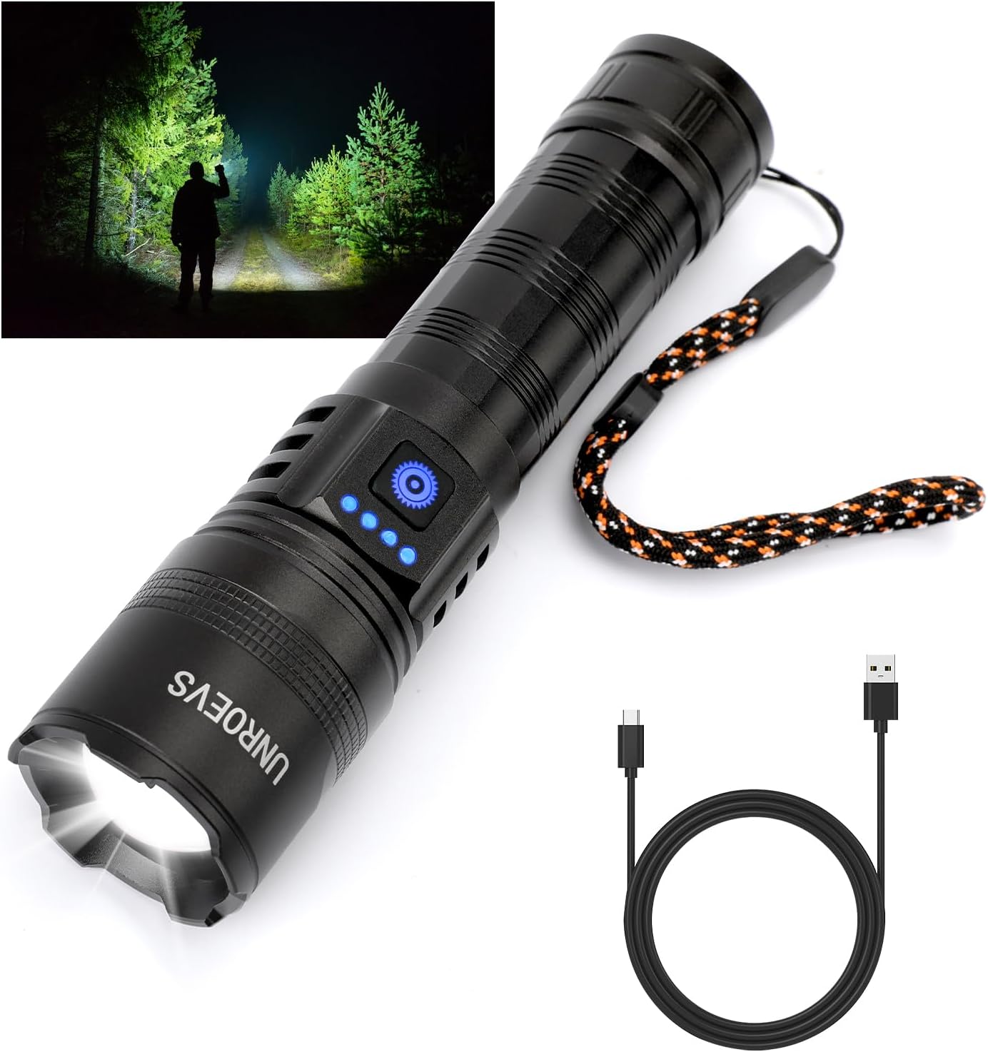 Rechargeable Flashlights High Lumens, 990000LM Powerful Tactical ...
