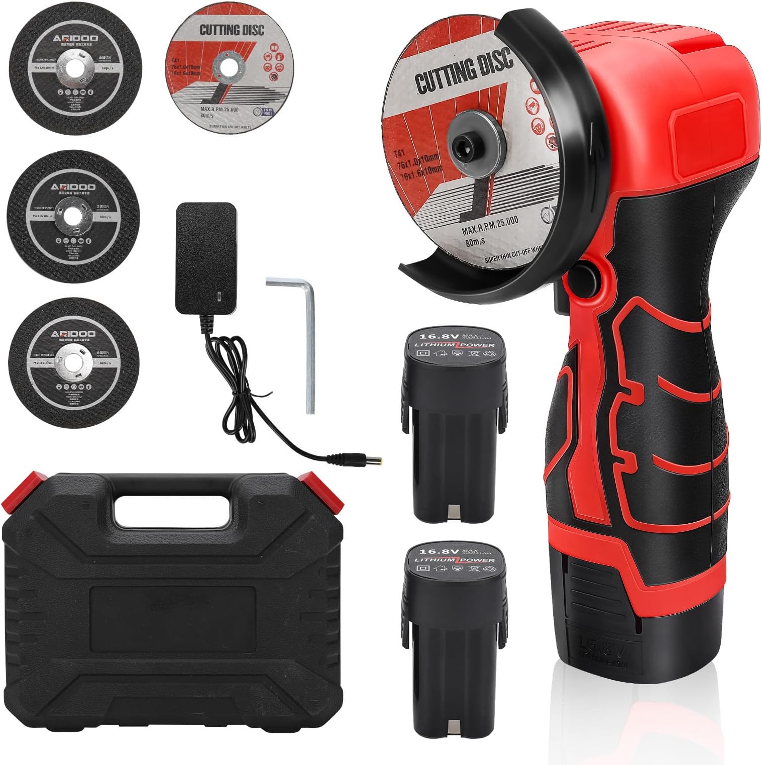 Mini Cordless Angle Grinder, Battery Angle Grinder with 2 2000mAh ...