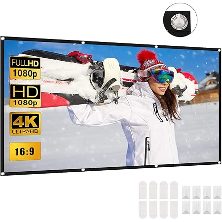 Amazon.com: Powerextra Projector Screen 120 inch 16:9 HD Foldable Anti ...