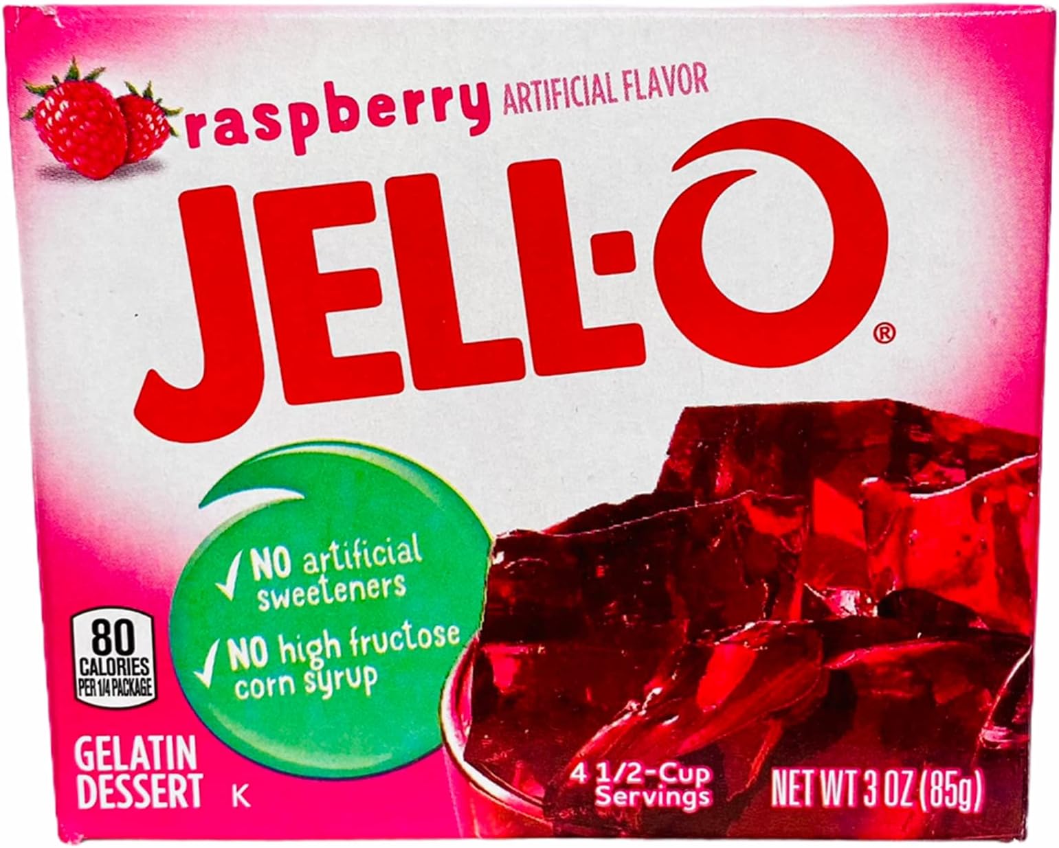 Amazon.com : JELL-O Gelatin Dessert 3 Ounce Boxes Pack of 4 (Raspberry ...