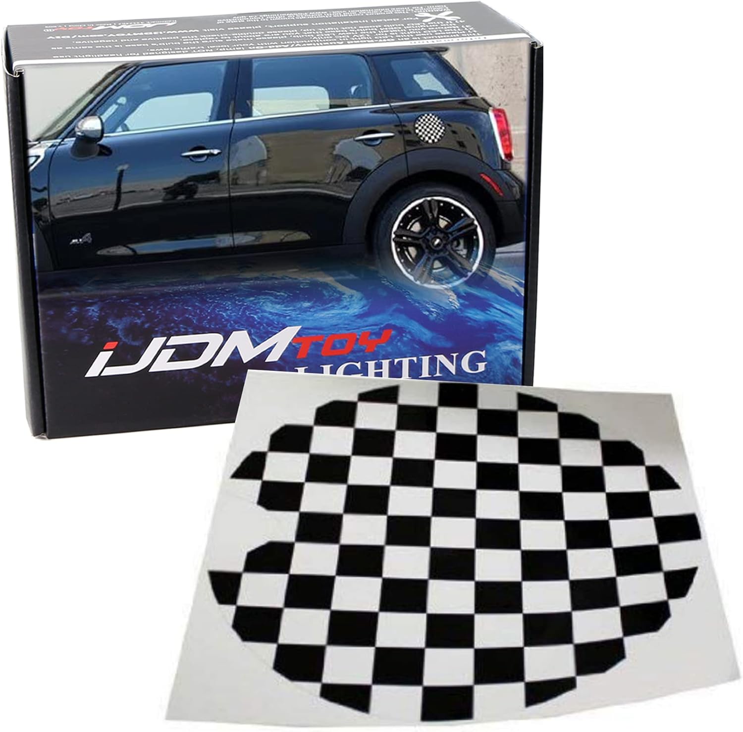 Amazon.com: iJDMTOY Black/White Checkered Checkerboard Pattern Vinyl ...