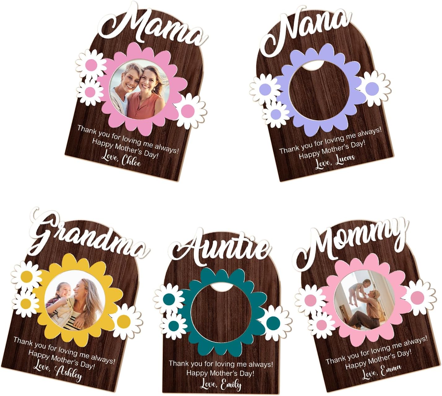 Amazon.com: MeMate Personalized Wooden Photo Frame, Fridge Photo Magnet ...