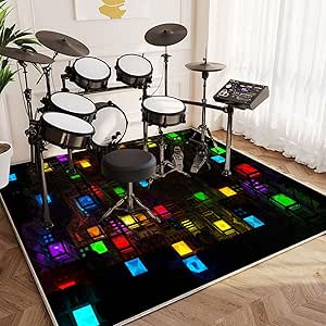 Amazon.co.jp: UDaca Drum Mat, Rug, Kids Drum Kit, Anti-Slip Mat ...