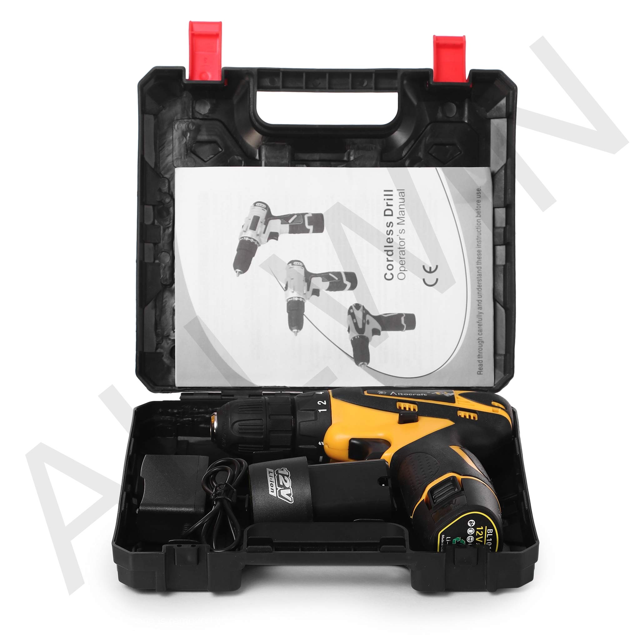 Buy ALLWIN Multi-Function Drill Plastic Cordless Drill Screw Driver 10mm with Batteries & Two ...