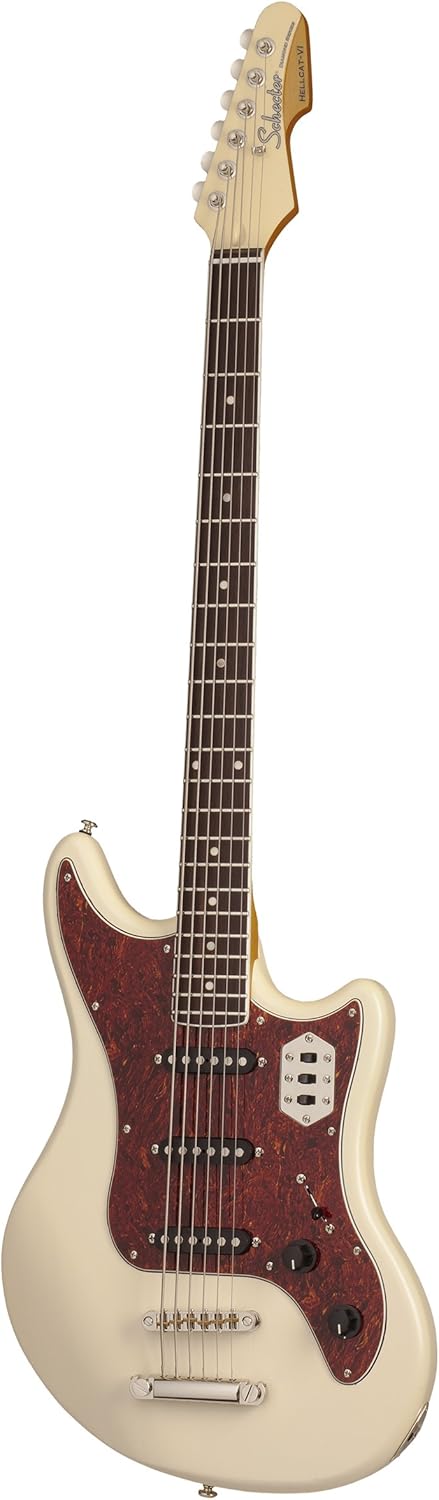 Amazon.com: Schecter 6 String Solid-Body Electric Guitar, Ivory Pearl ...