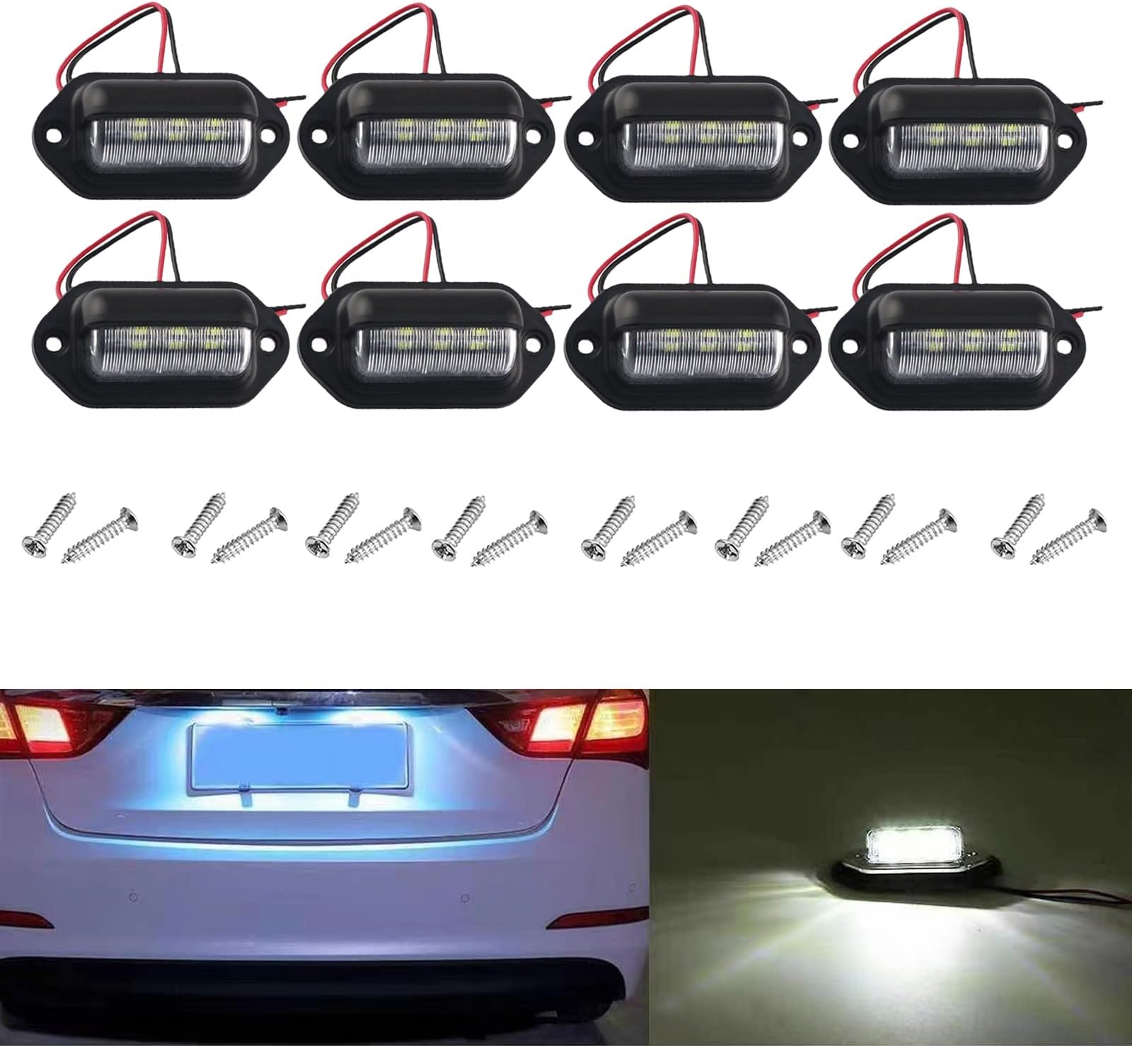 Amazon.com: Sodcay 8 Pieces Truck License Plate Light, 6 LED Waterproof ...