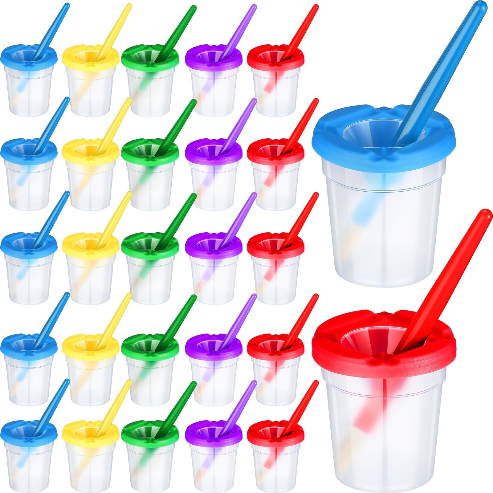 Amazon.com: Geyoga 30 Set Kids Paint Cups with Lids for Kids Spill ...
