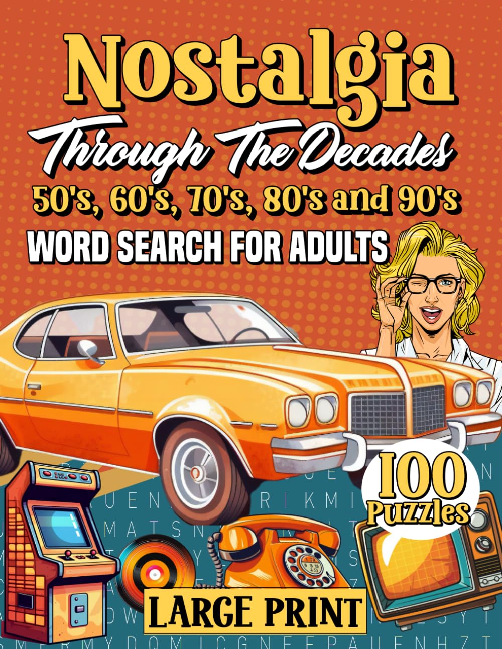 Large Print Word Search for Adults: Nostalgia Through the Decades (50's ...