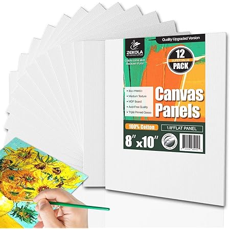 Amazon.com: Canvases for Painting 12 Pack,8 x 10 Inch Painting Canvas ...