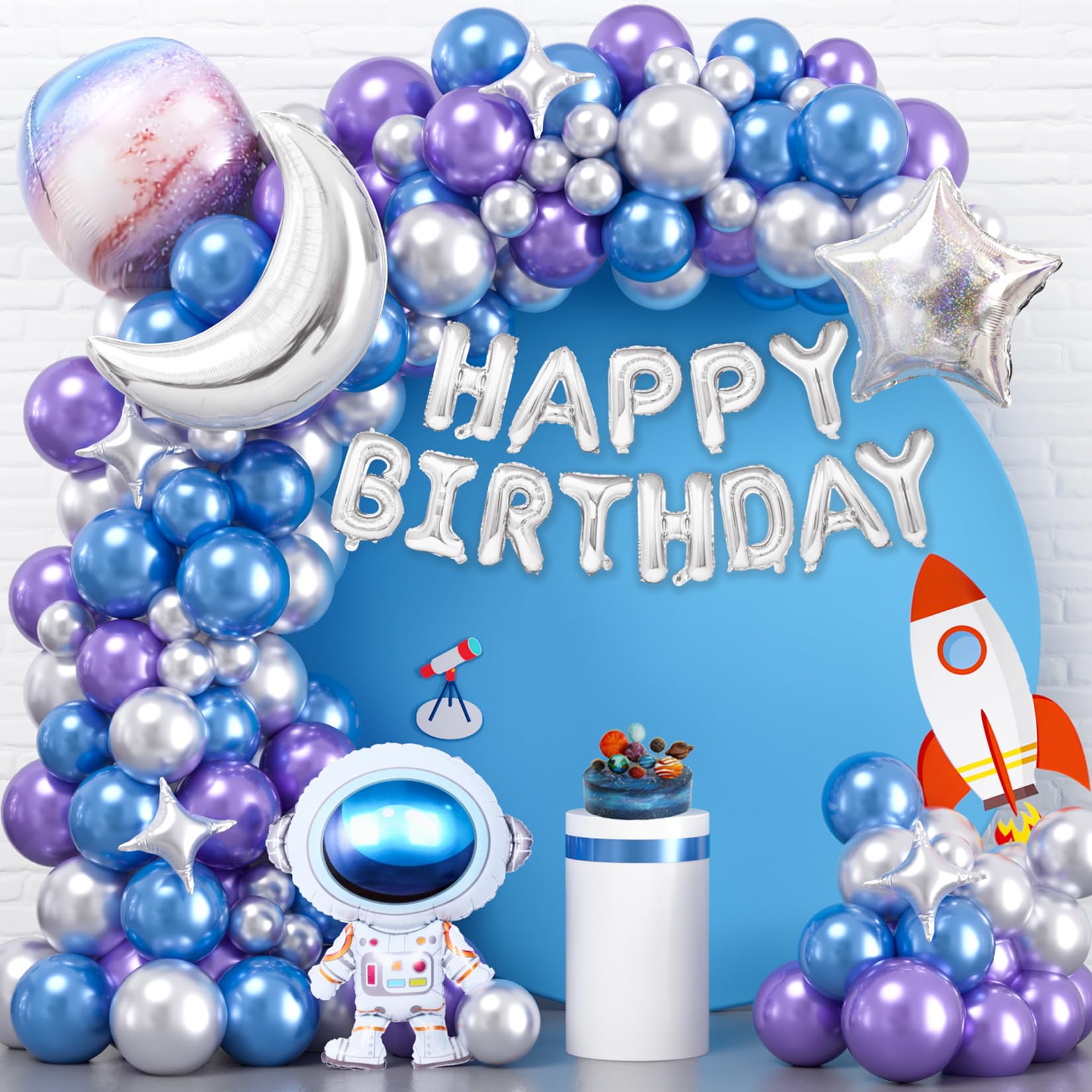Amazon.com: Winrayk Outer Space Birthday Party Decorations Galaxy ...