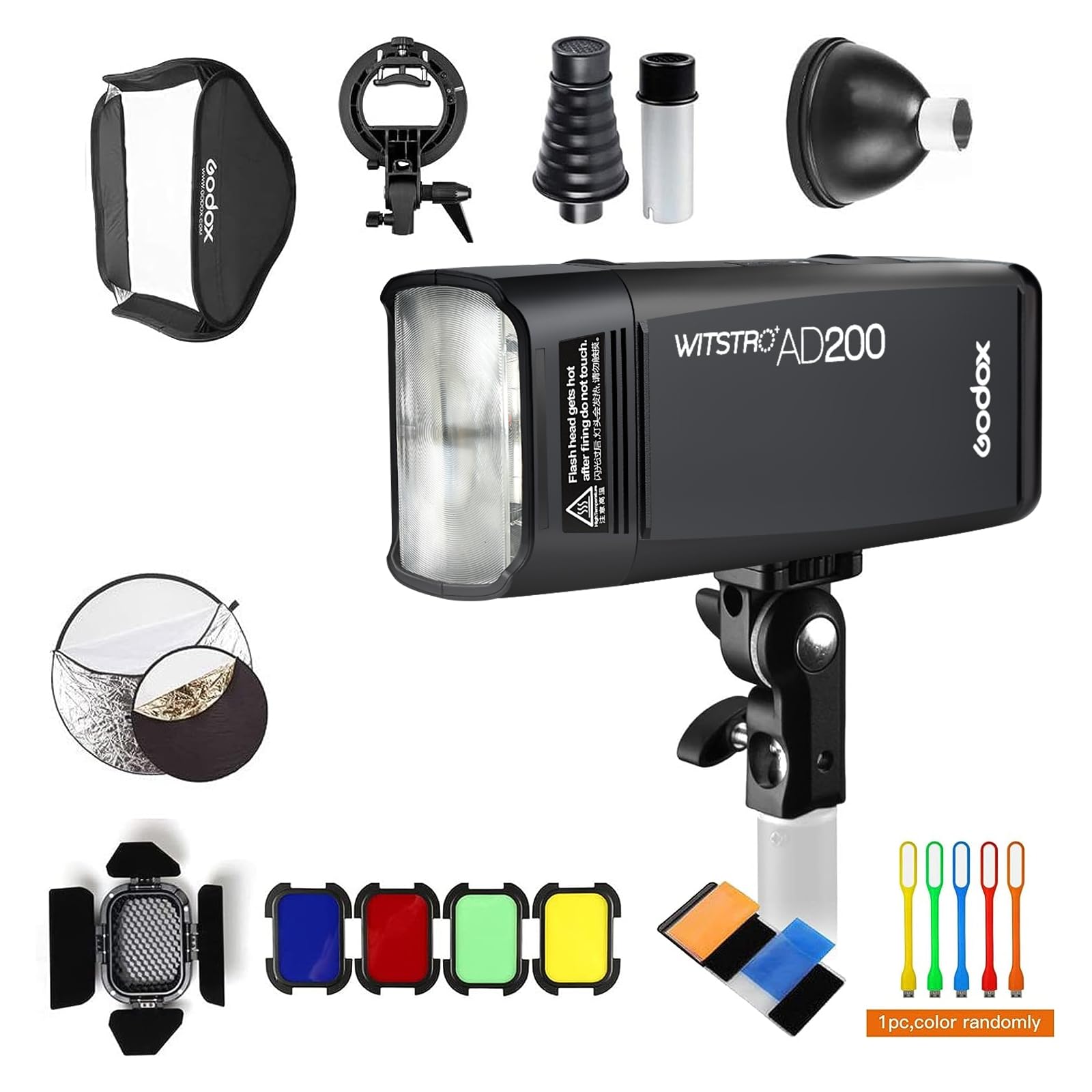 Amazon.com : Godox AD200 Flash Speedlite Strobe Kit with 24x24 softbox ...