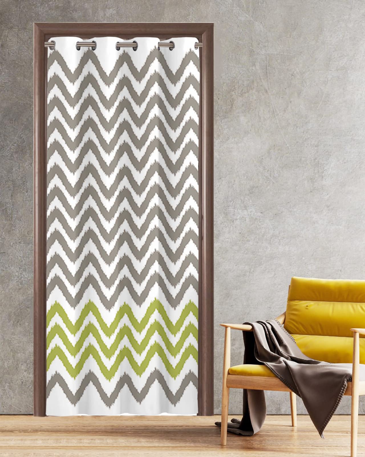 Gray And Yellow Chevron Bedroom