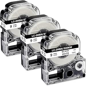 Amazon | KAKASHI 互換 キングジム テプラ テープ SS9K 白地に黒文字 KINGJIM テプラPRO テープカートリッジ 9mm 3個セット SR-MK1ﾍ- SR170 ...