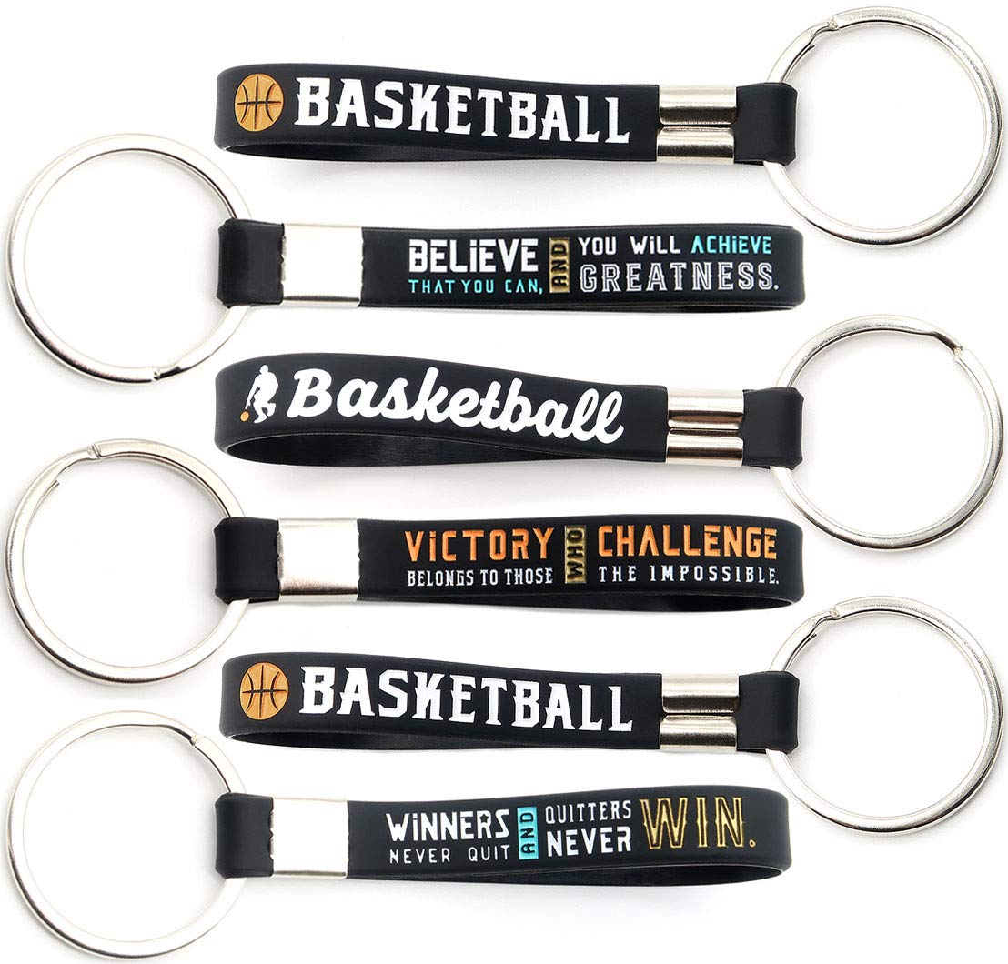 Inkstone Basketball Keychains | (12 Pack) Sports Inspirational Quotes ...