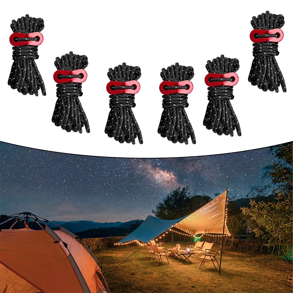 Tent Rope,Reflective Tension Cord,Adjustable Outdoor Tent Guide Rope ...