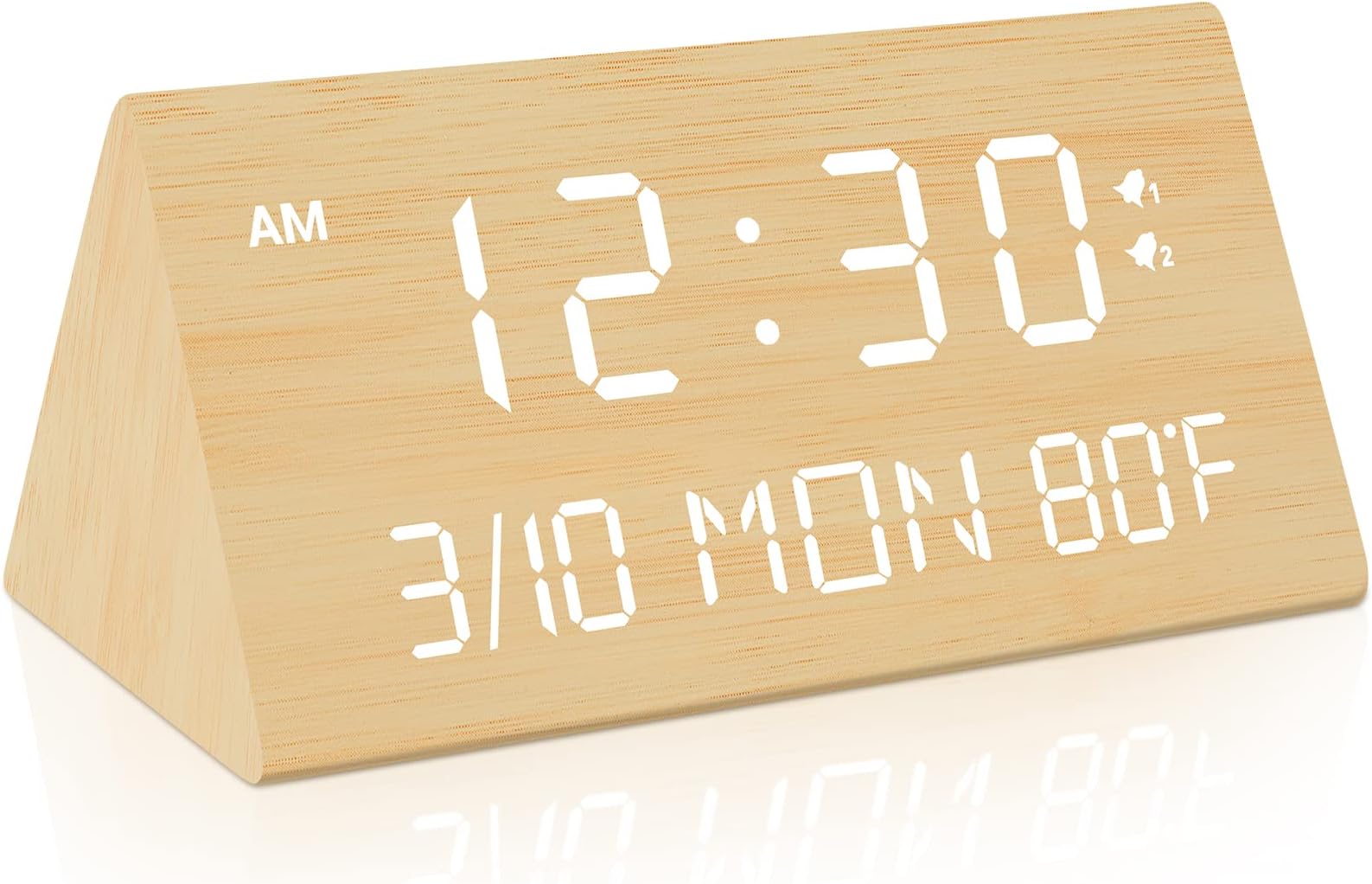 Amazon.com: GEARONIC Digital Alarm Clock Wooden Alarm Clock Wood Modern ...