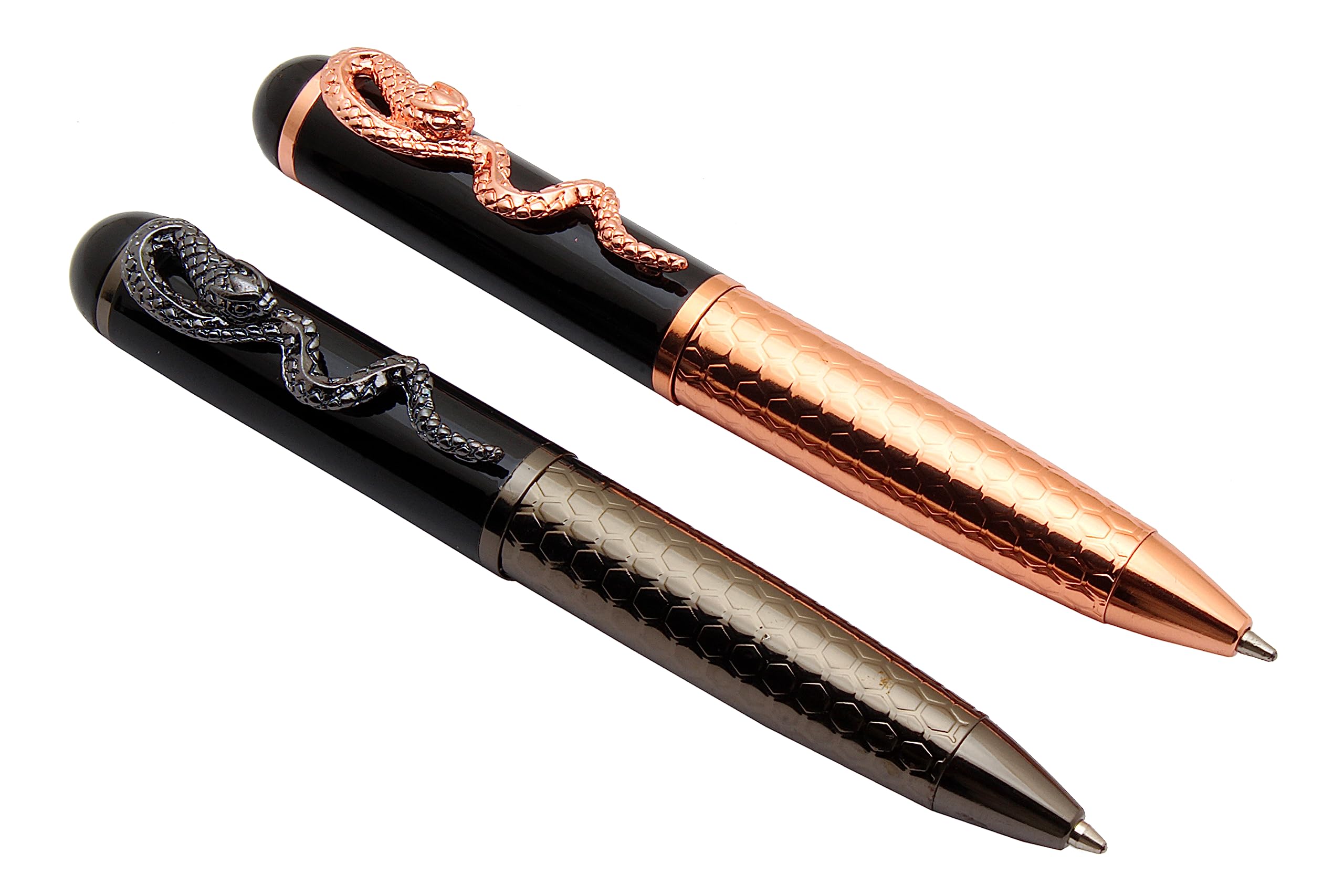 Ledos Cobra Clip Edition Set Of Rosegold & Gunmetal Mini Ballpoint Pens ...