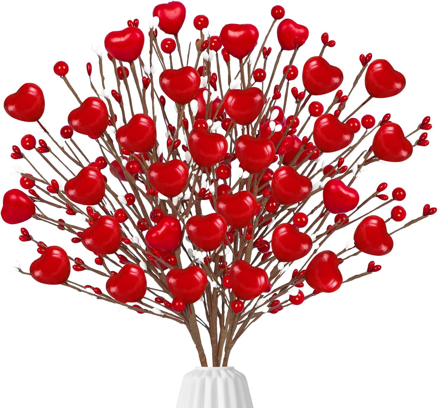 Amazon.com: Sggvecsy Heart Shaped Berry Picks 6 Pcs Wooden Artificial ...