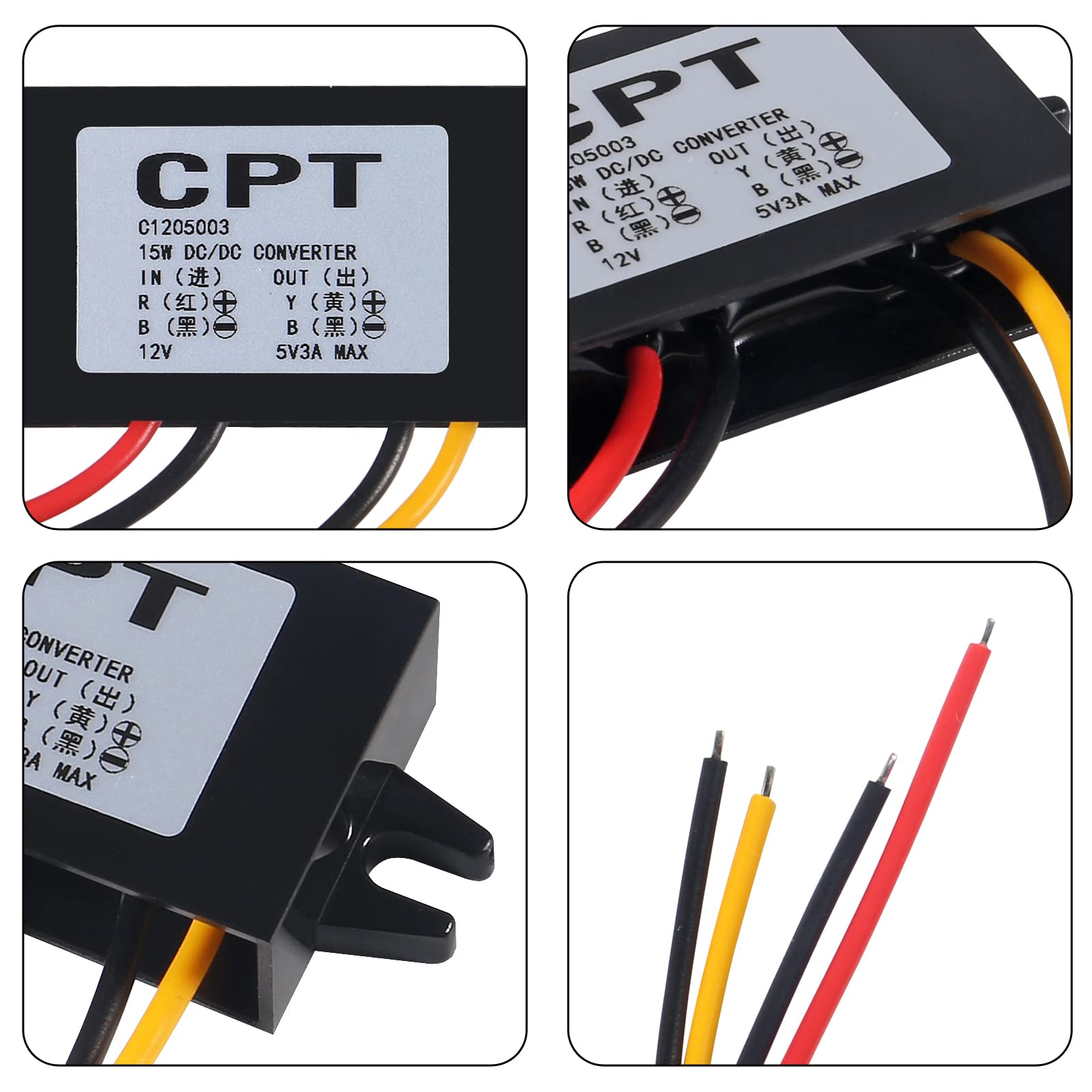 Snapklik.com : 2pcs Direct Current Converter 12V To 5V 3A 15W Buck ...