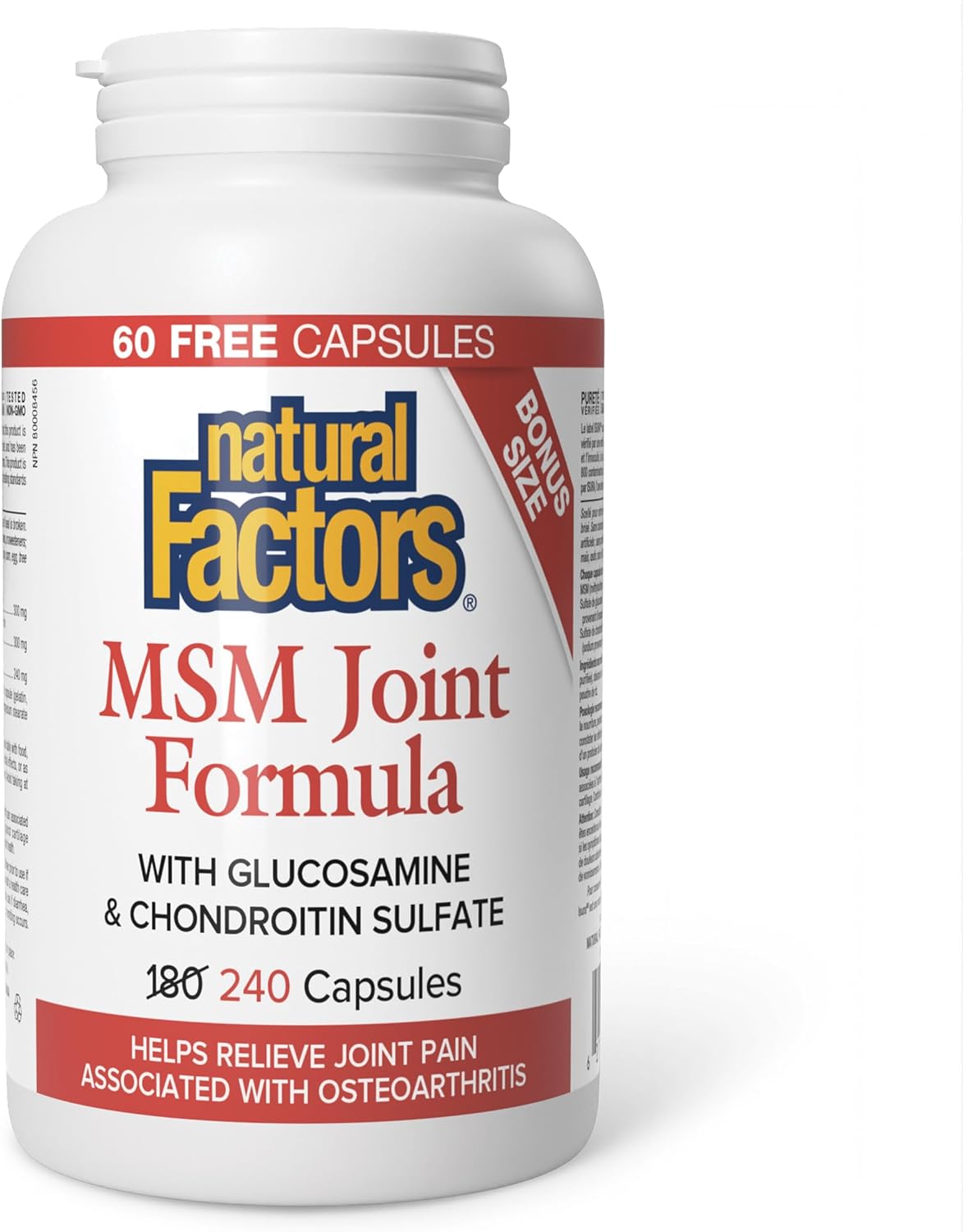 Natural Factors, MSM Joint Formula, 240 capules BONUS, MSM with ...