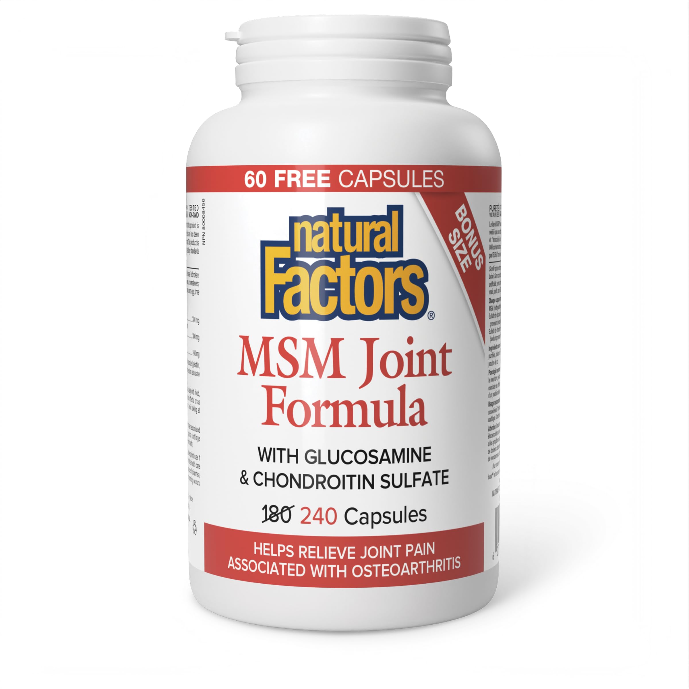 Natural Factors, MSM Joint Formula, 240 capules BONUS, MSM with ...