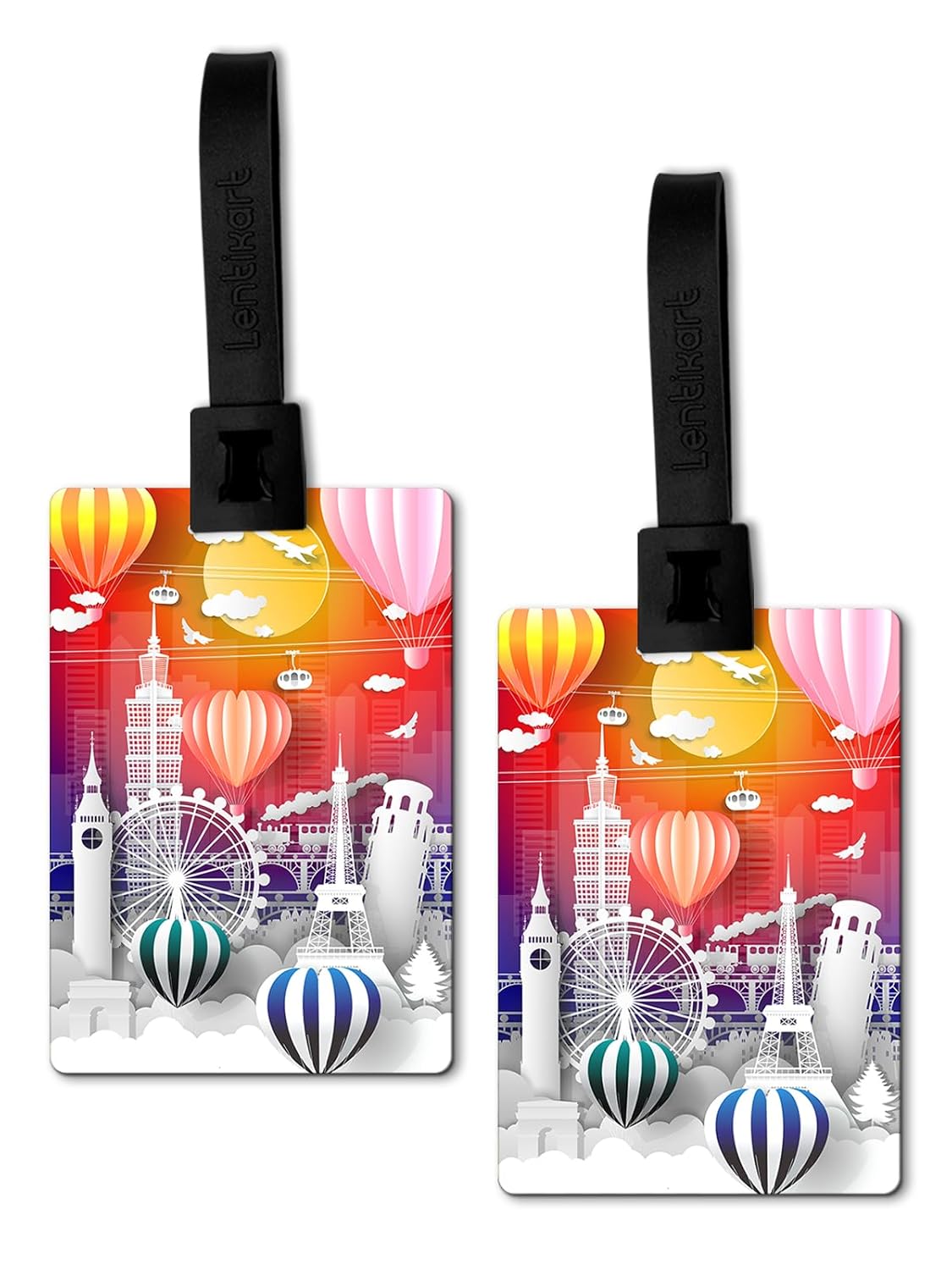 Lentikart 3D Lenticular Luggage Tag Set of 2 | Cityscape Papercut ...