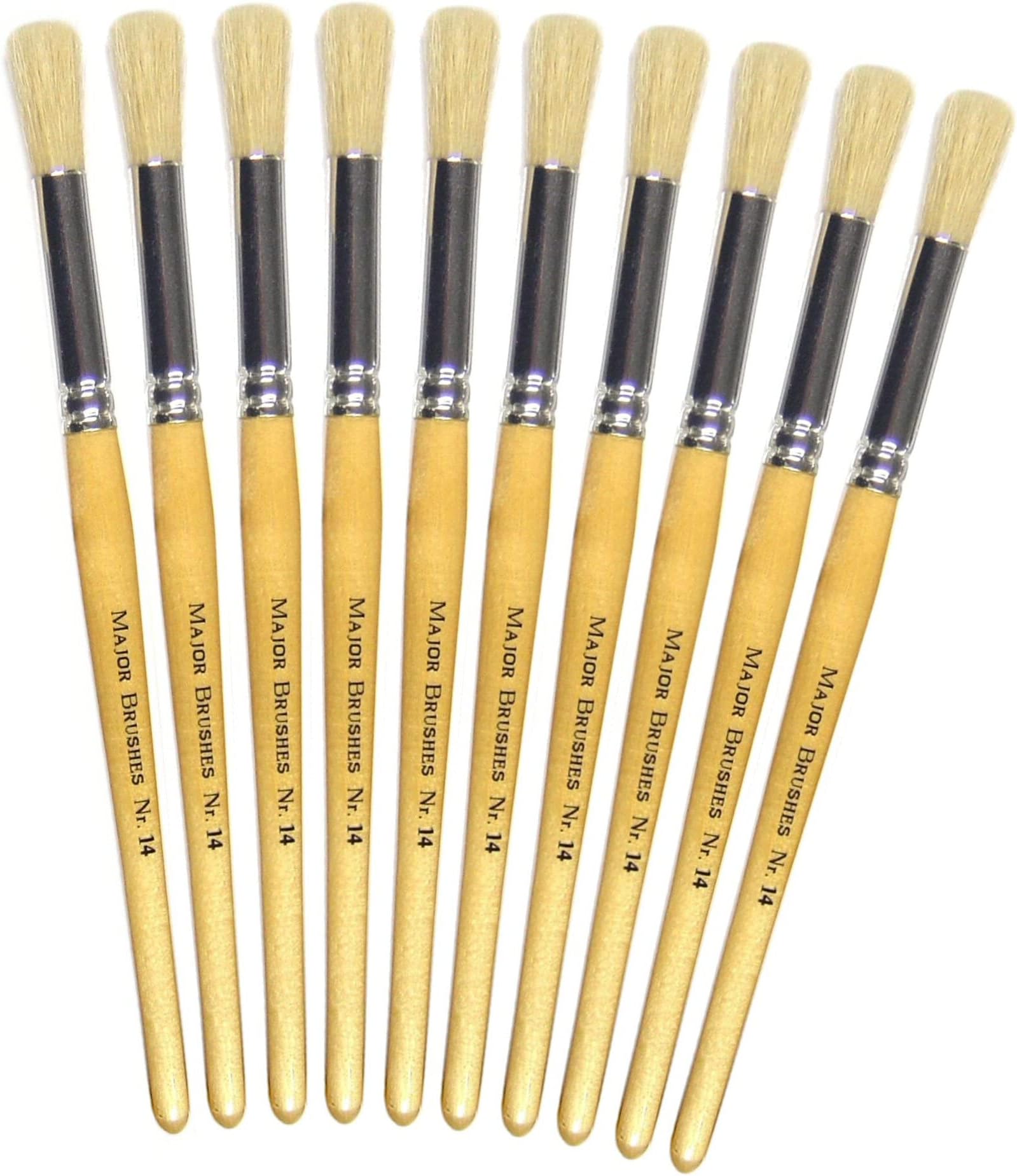 Major Brushes Hog Bristle Short Round Brushes - Assorted Pack of 60 ...